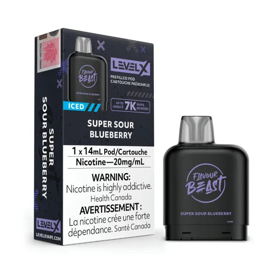 Flavour Beast - 7000 Level X Pod - Super Sour Blueberry Iced